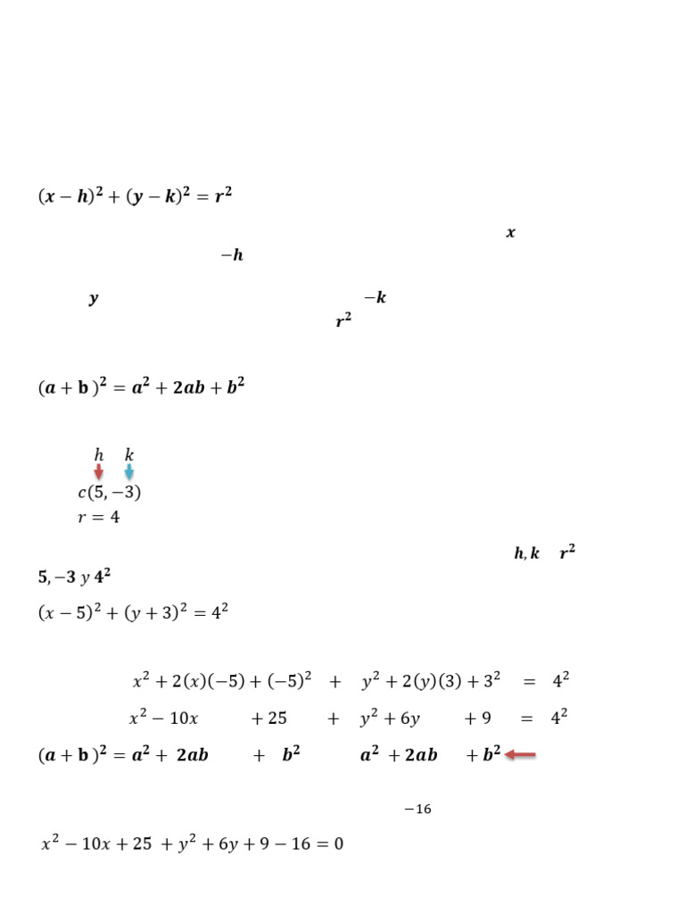 Fórmula General de la Circunferencia | PDF | Matemáticas