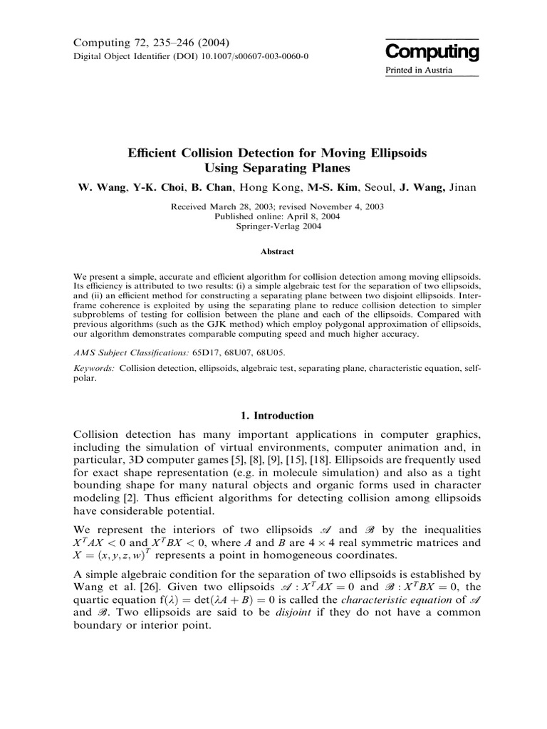 Ellipsoids Separating Plane | PDF | Algorithms | Computing
