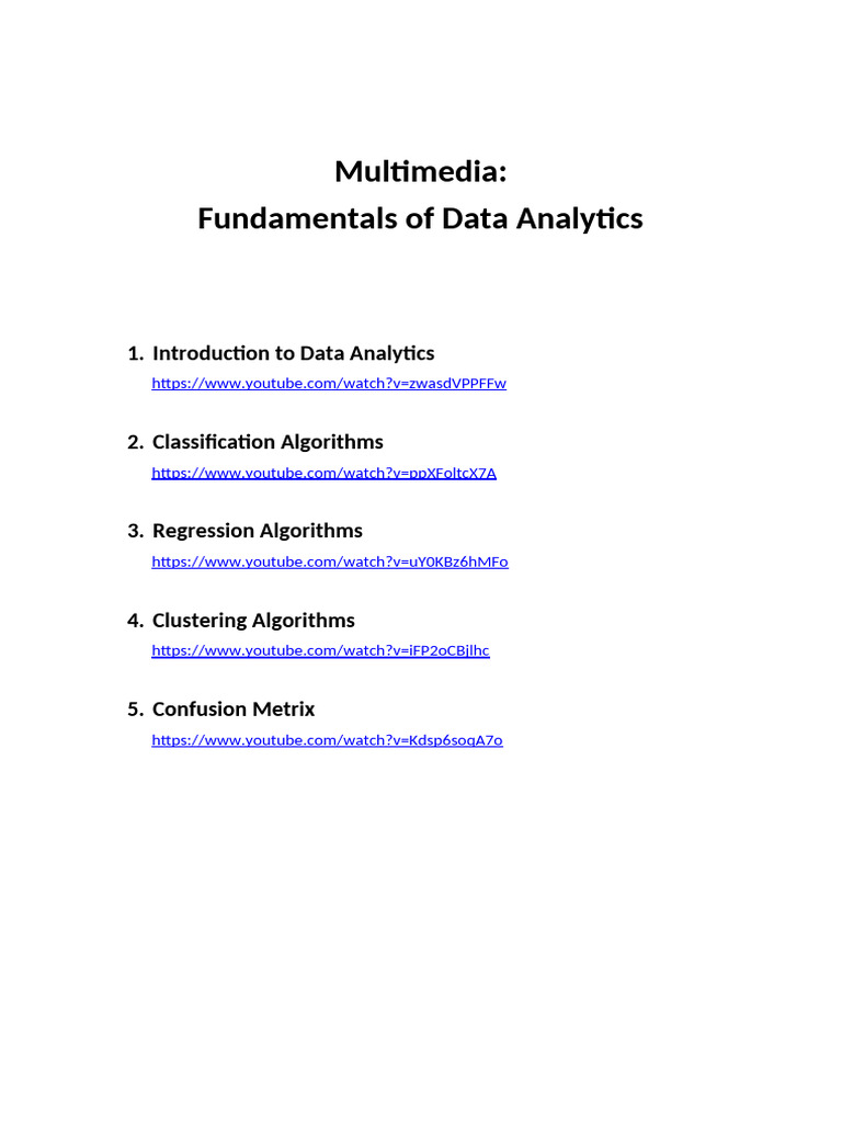 Fundamentals of Data Analytics | PDF