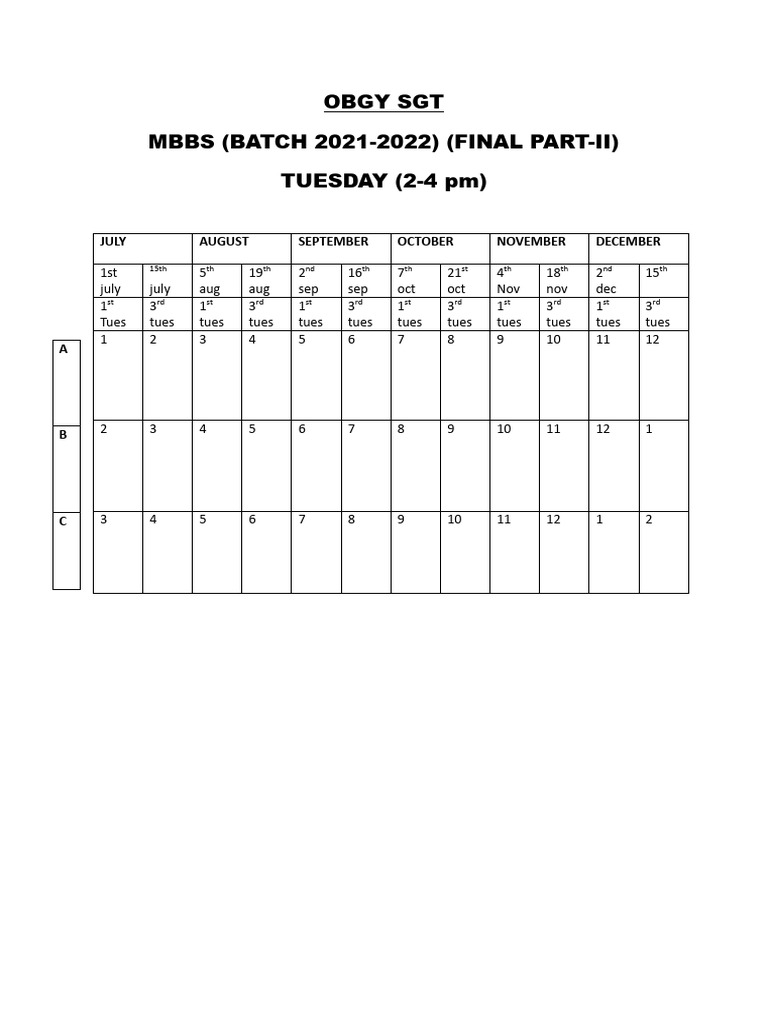 Obgy Roster Sgt Pdf_250805_132953 | PDF