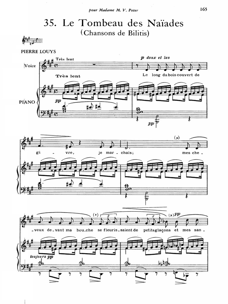 Le Tombeau Des Naïades - Chansons de Bilitis - Debussy | PDF