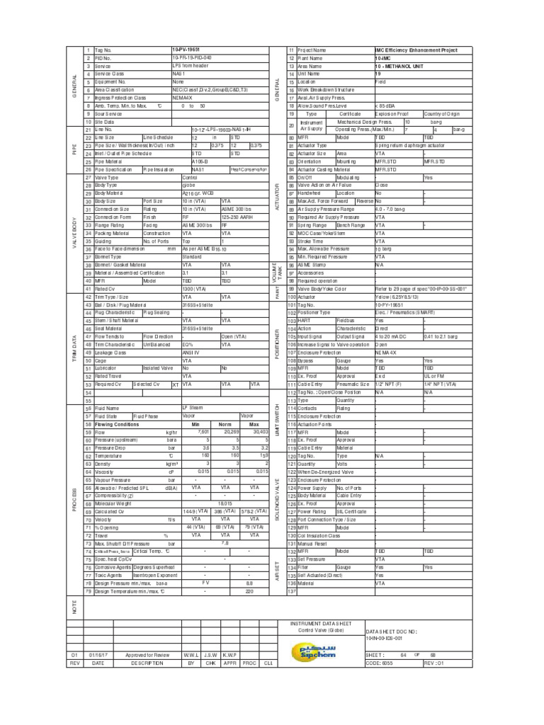 Manual Calcualtion - Gas - Data Sheet | PDF
