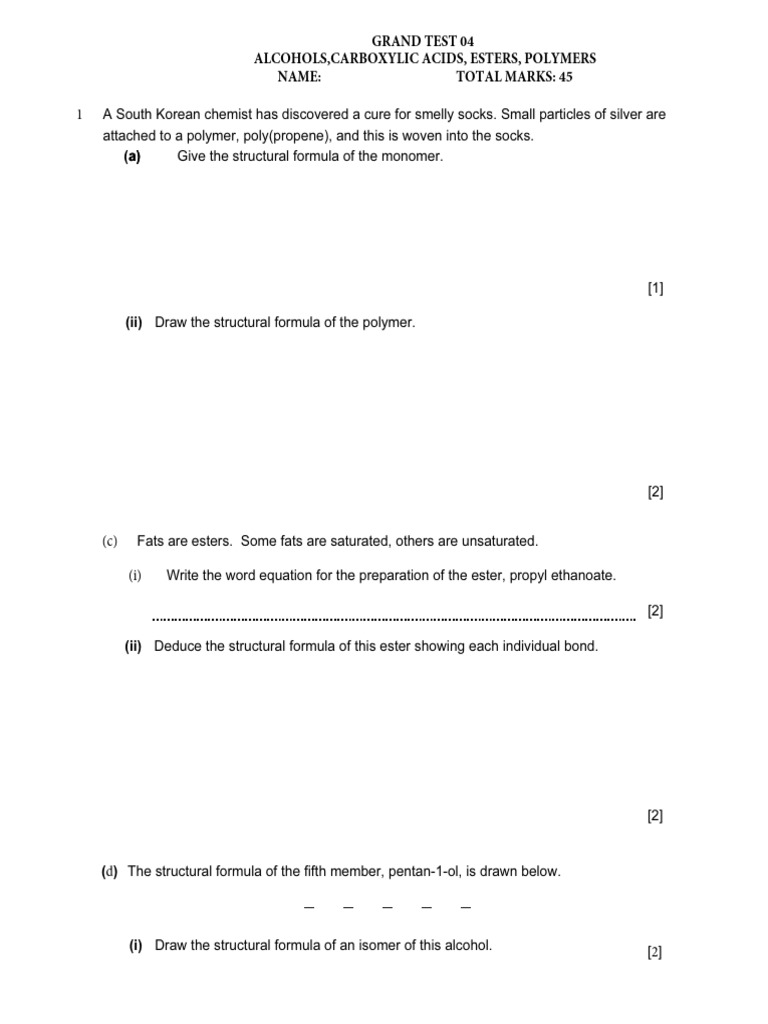 Alcohol, Carboxylic, Polymers | PDF | Ester | Carboxylic Acid