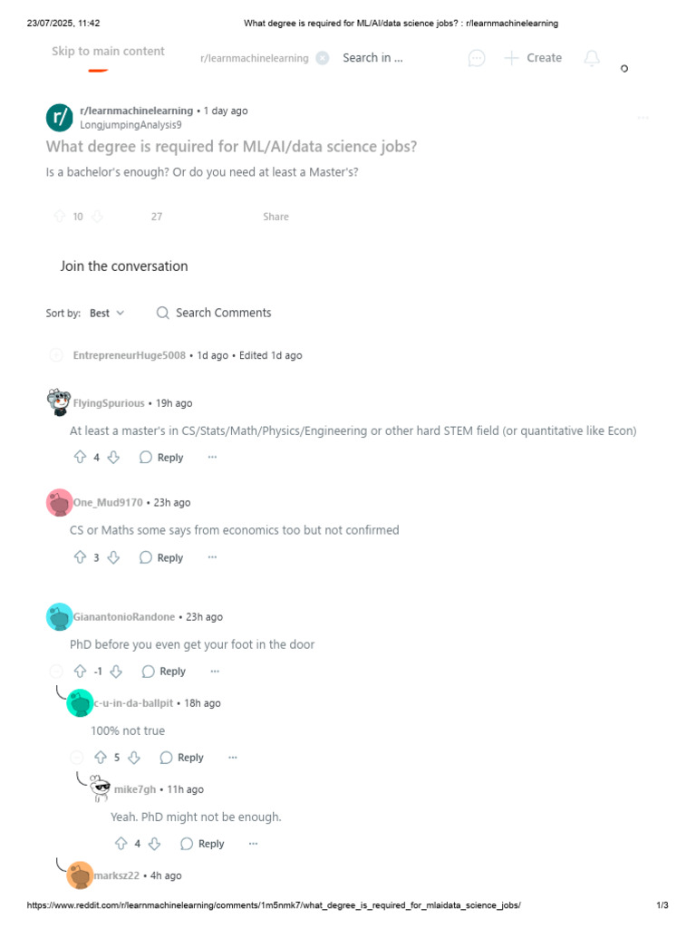 What Degree Is Required For ML - AI - Data Science Jobs - R ...