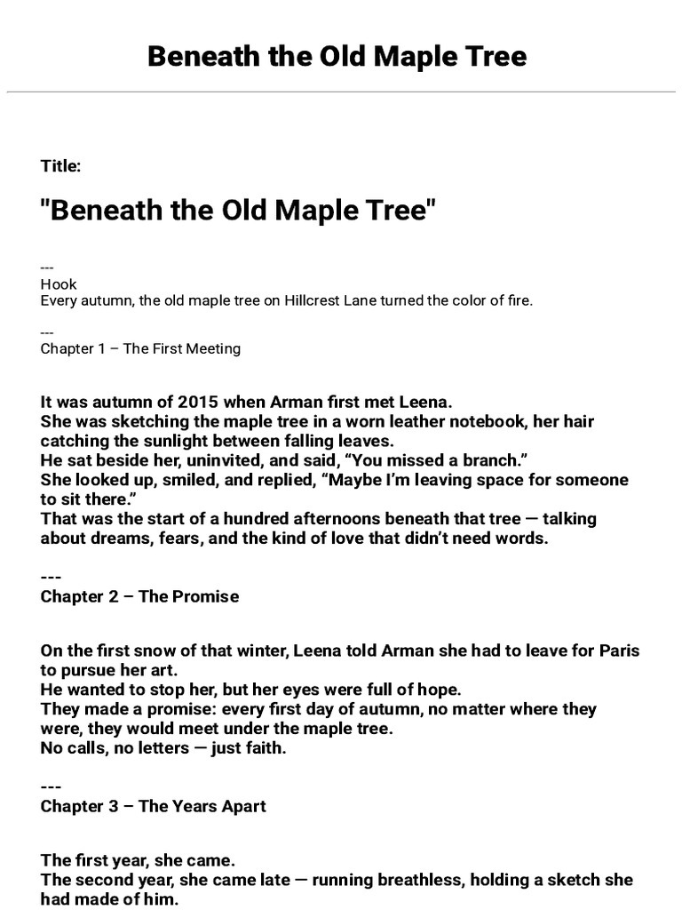 Beneath The Old Maple Tree | PDF