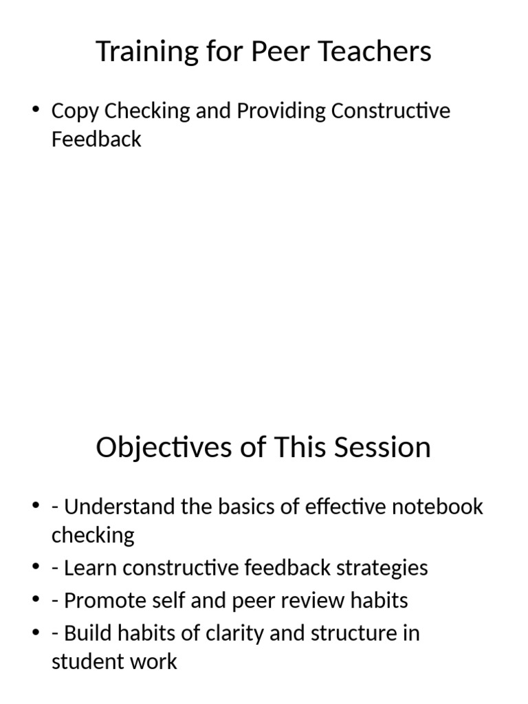 Peer Teacher Training | PDF