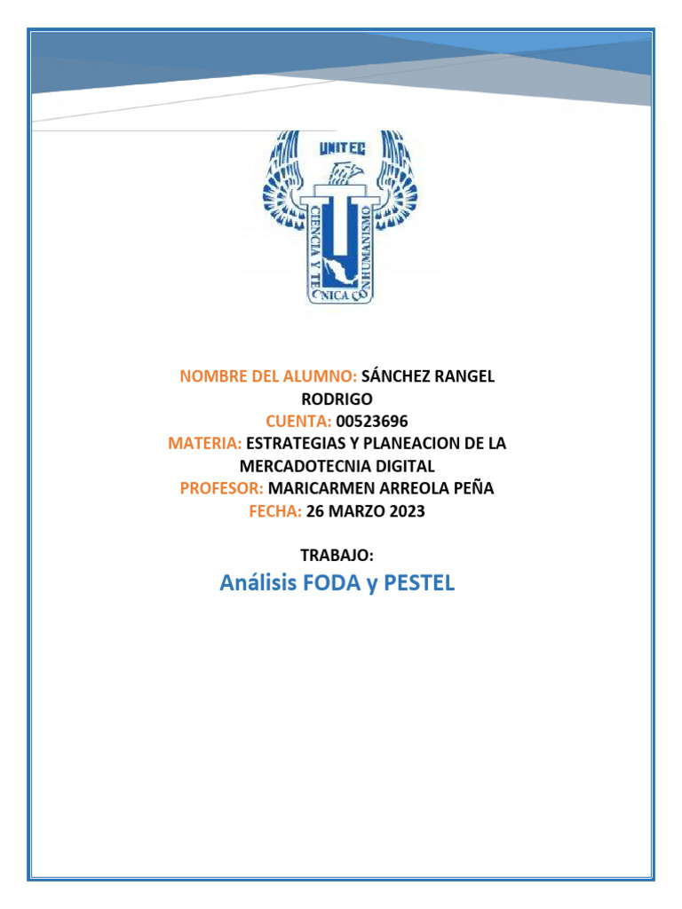 Análisis FODA y PESTEL de Lundbeck | PDF | Análisis FODA | Marketing