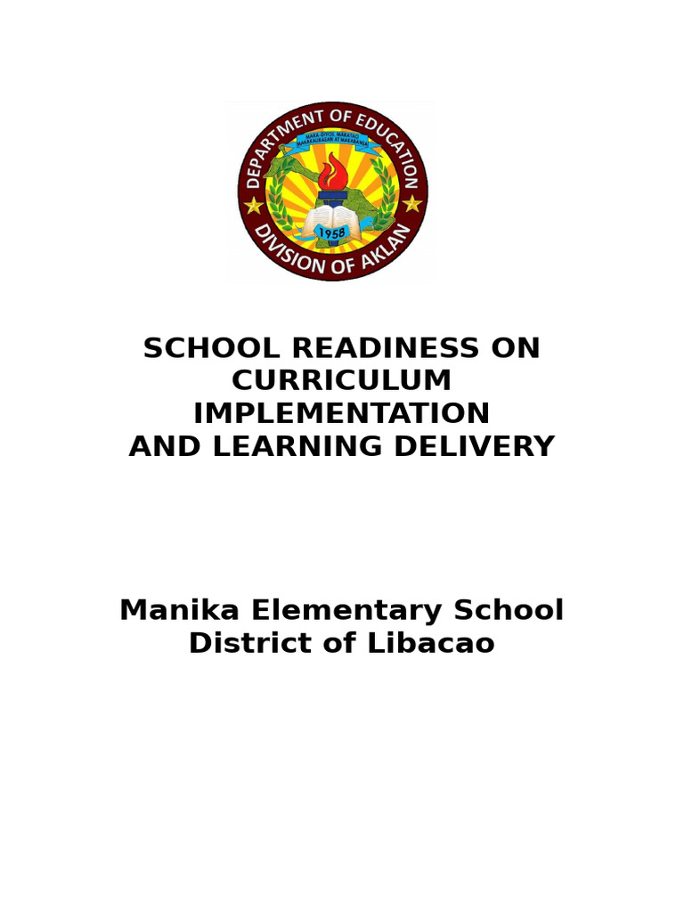 Manika Elementary School Readiness | PDF | Teachers | Learning