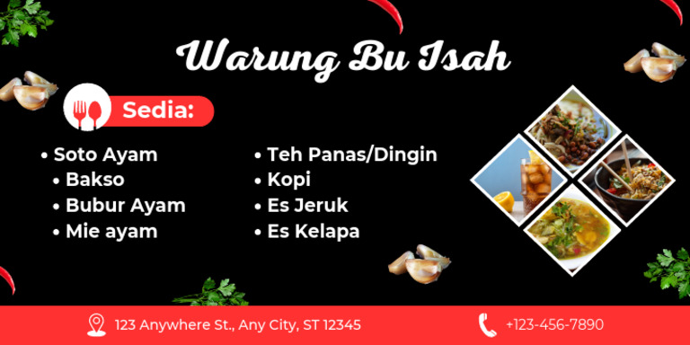 Merah Hitam Minimalis Modern Promosi Menu Rumah Makan Spanduk.pdf | PDF