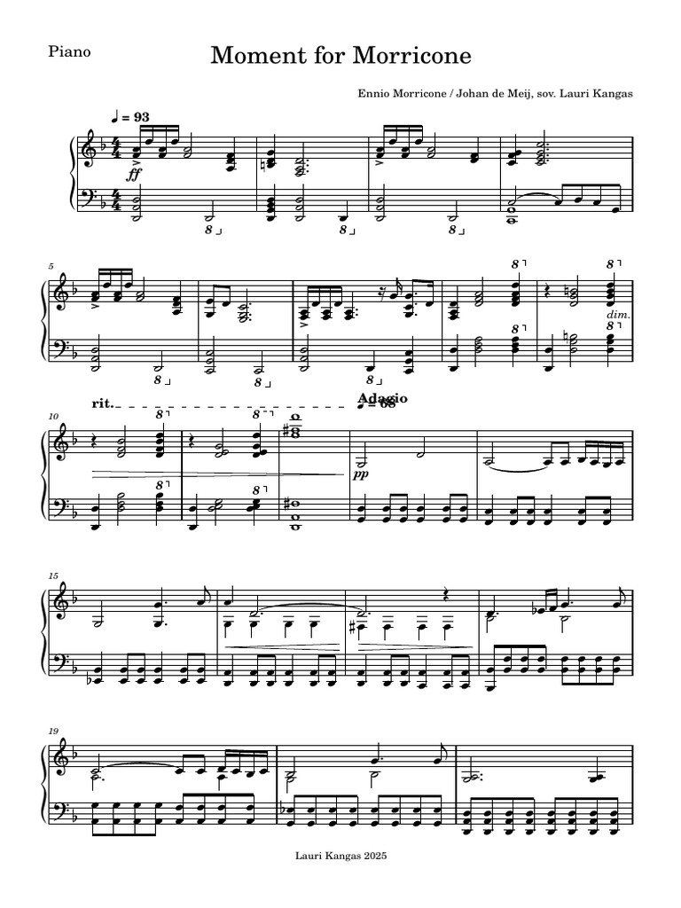 Ennio Morricone Piano Scores | PDF