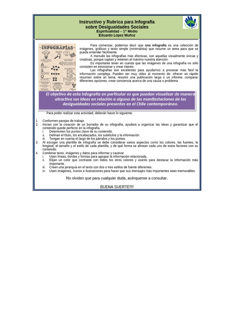 03 - Instructivo y Rúbrica Elaboración de Infografía | PDF | Infografia