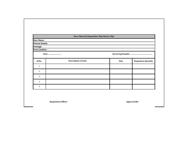 Material Requsition Slip | PDF