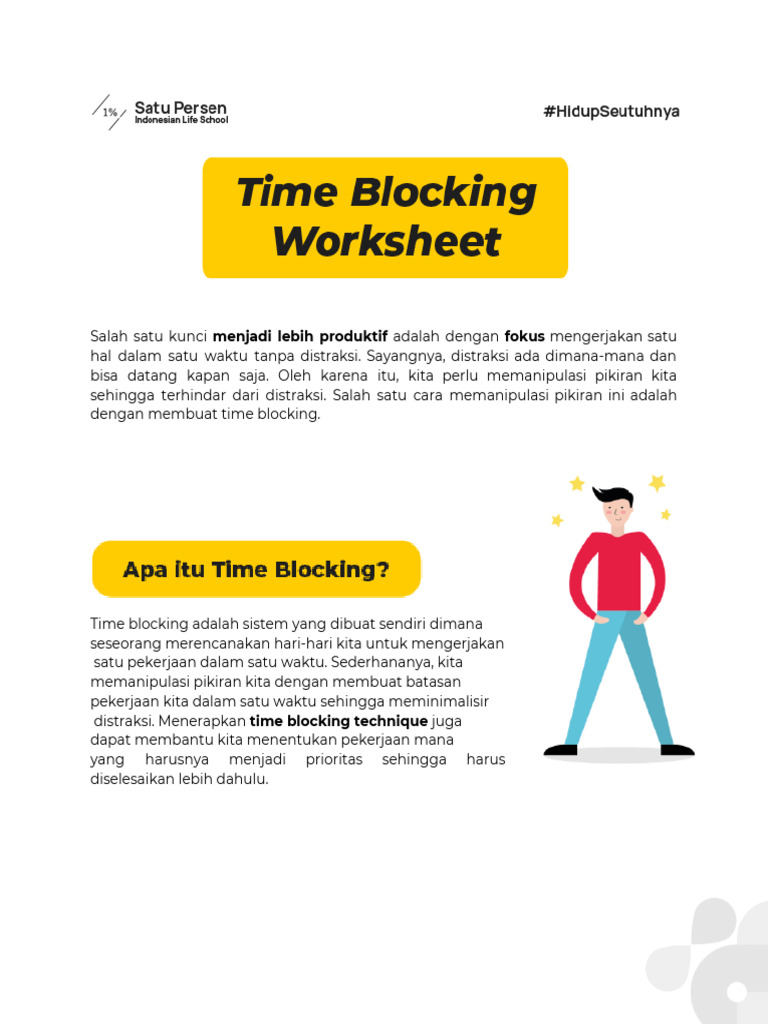 Worksheet Time Blocking | PDF