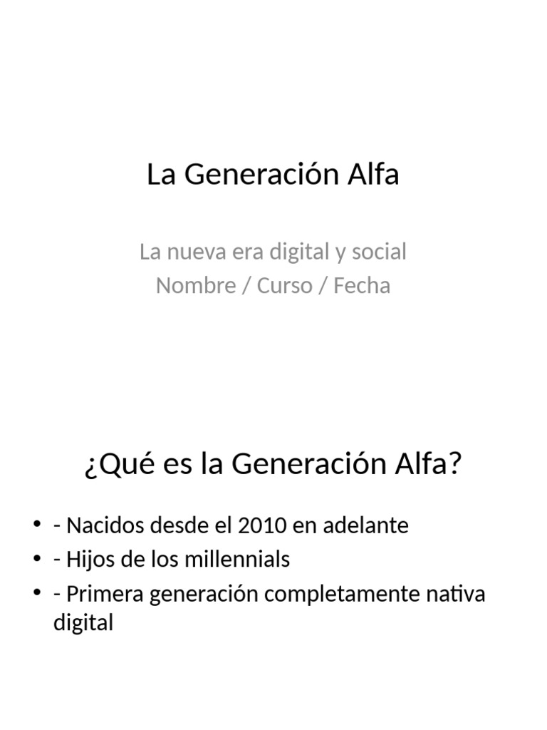 Generacion Alfa Presentacion | PDF