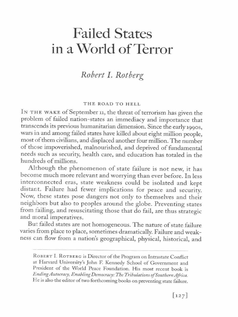 Rotberg - Failed States in A World of Terror | PDF