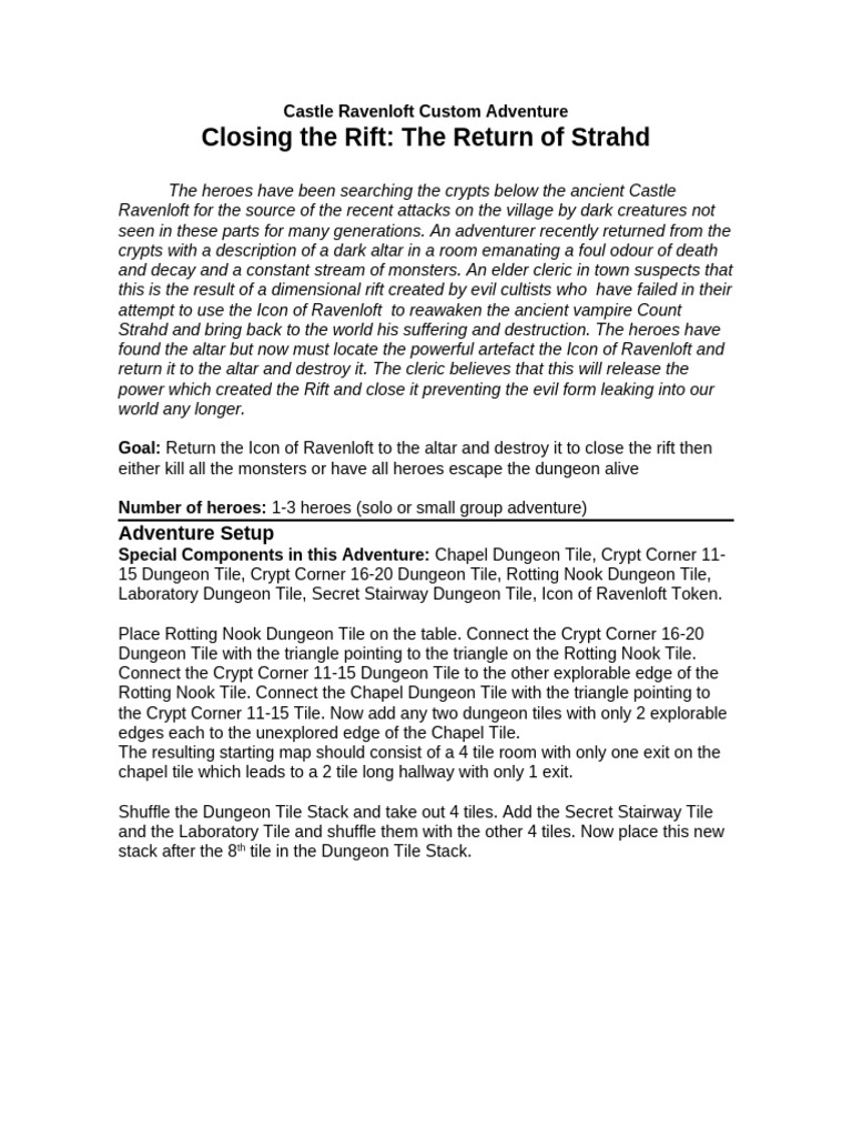 Closing the Rift - The Return of Strahd | PDF