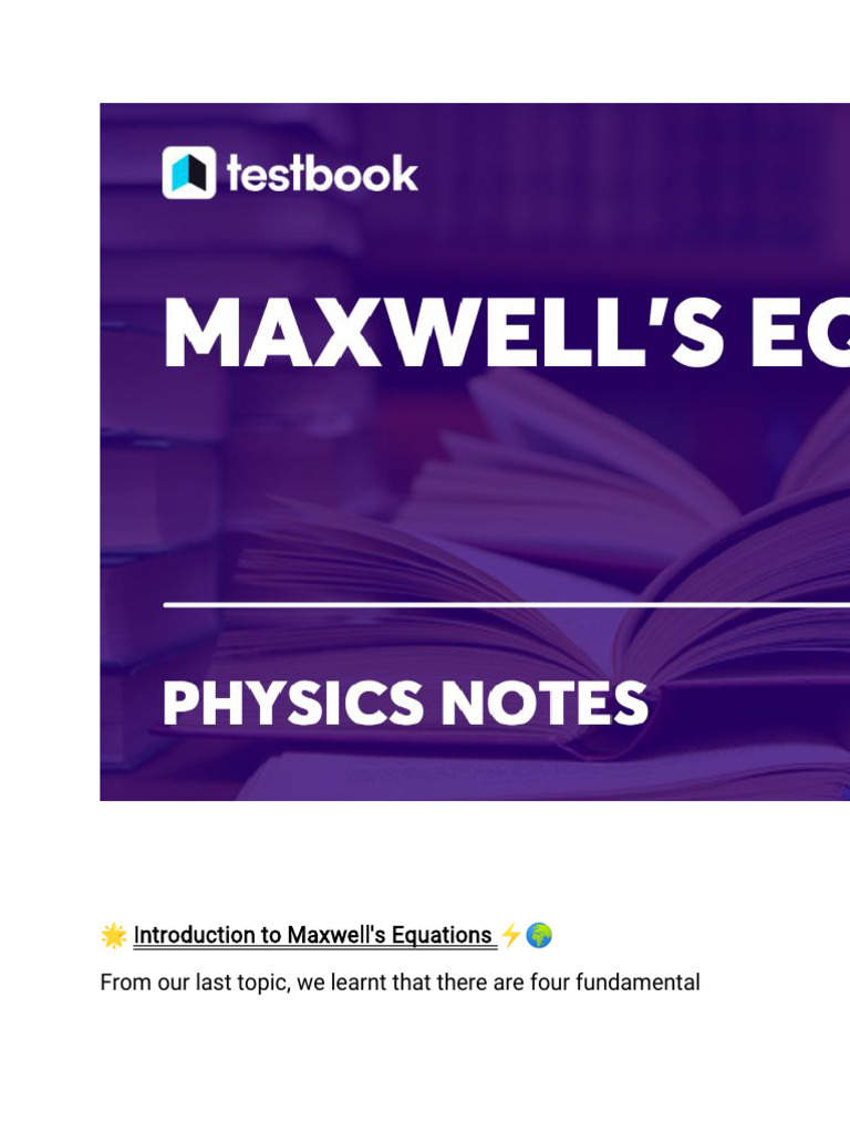 Understanding Maxwell's Equations | PDF | Electromagnetic Induction ...