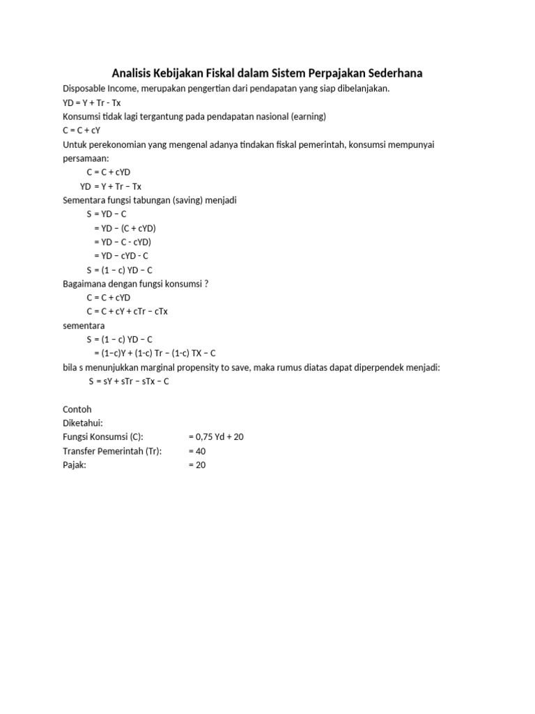 Analisis Kebijakan Fiskal dan Konsumsi | PDF