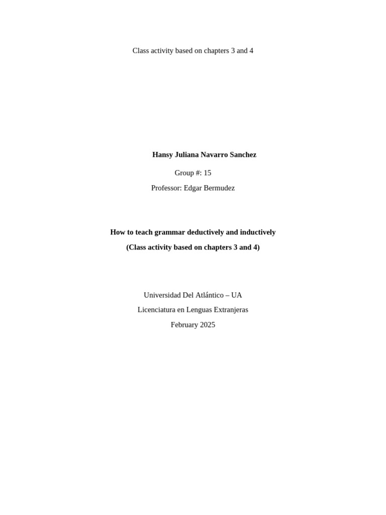 Hansy - How To Teach Grammar Deductively and Inductively | PDF