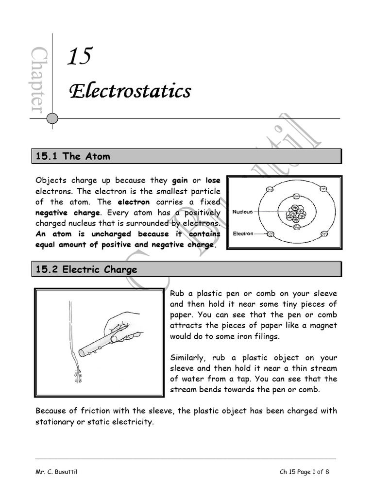 Understanding Electrostatics Concepts | PDF | Electric Charge | Electron