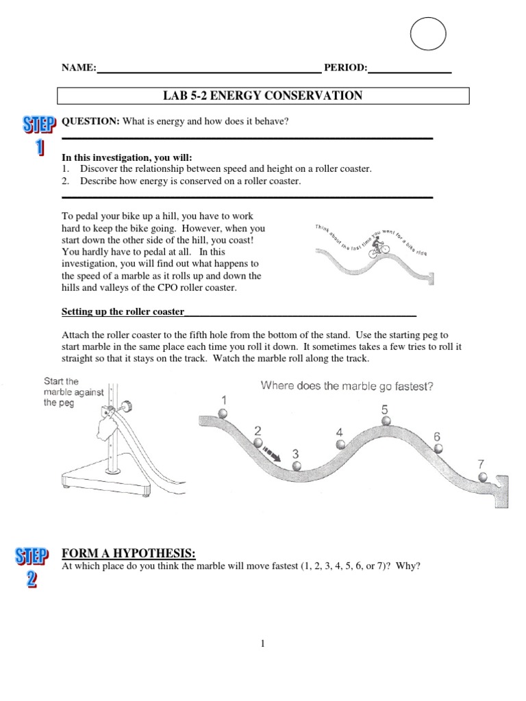 Microsoft Word - Lab 5-2 Energy Conservation | PDF | Kinetic Energy | Speed