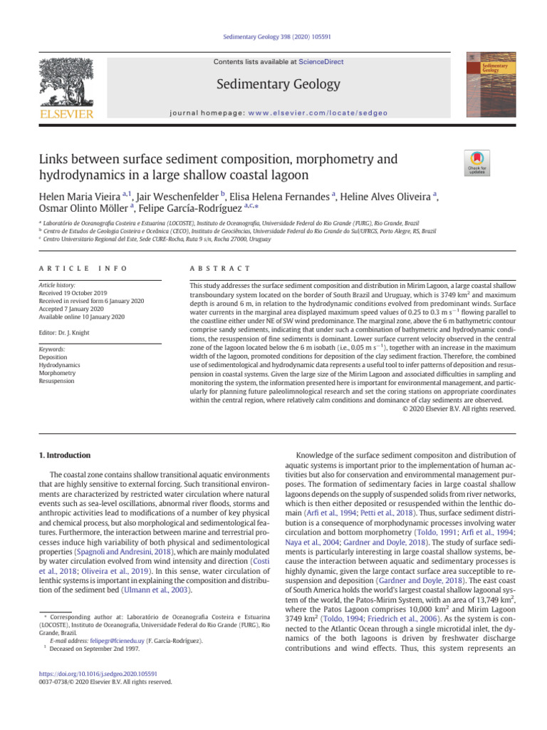 Sediment Composition in Mirim Lagoon | PDF | Sedimentary Rock | Sediment