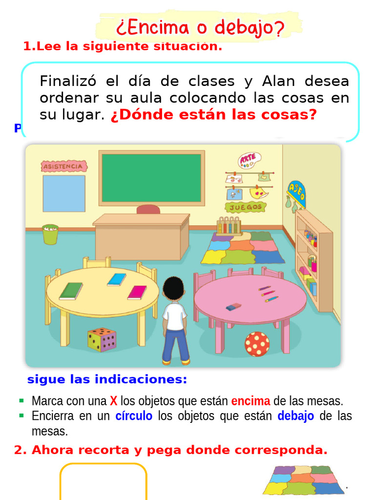 Ficha Encima de .. Debajo de ... | PDF