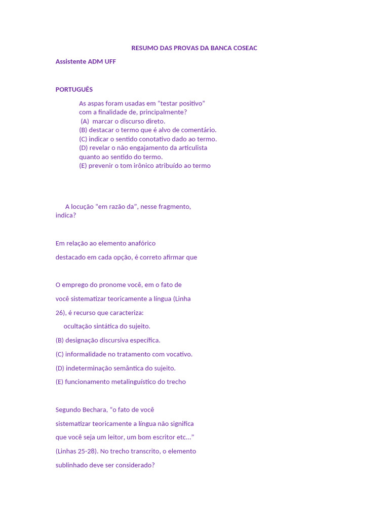 Provas COSEAC: Assistente ADM UFF | PDF | Orçamento governamental ...