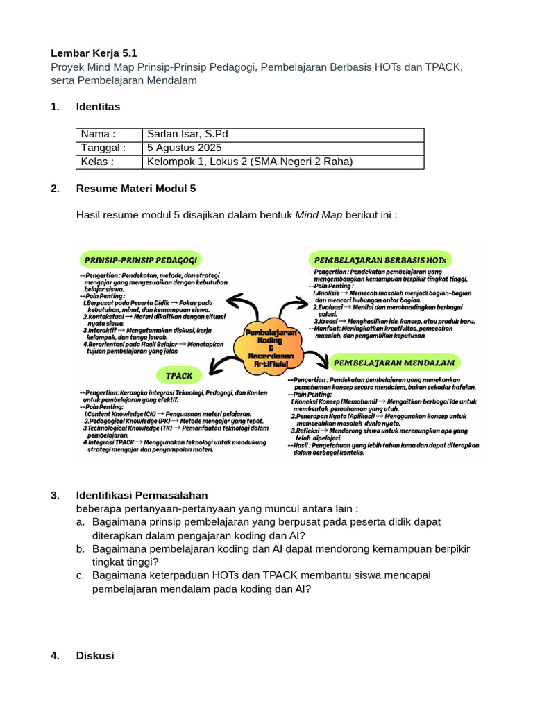 LK. 5.1 Modul Pedagogik Koding Dan Kecerdasan Artifisial (1.5.a.1) | PDF
