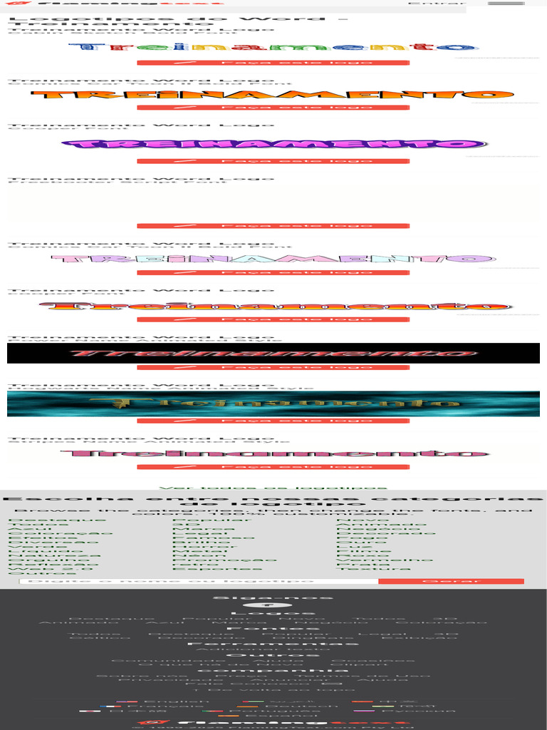 Treinamento Logotipo Ferramenta de design de logotipo grátis de texto ...