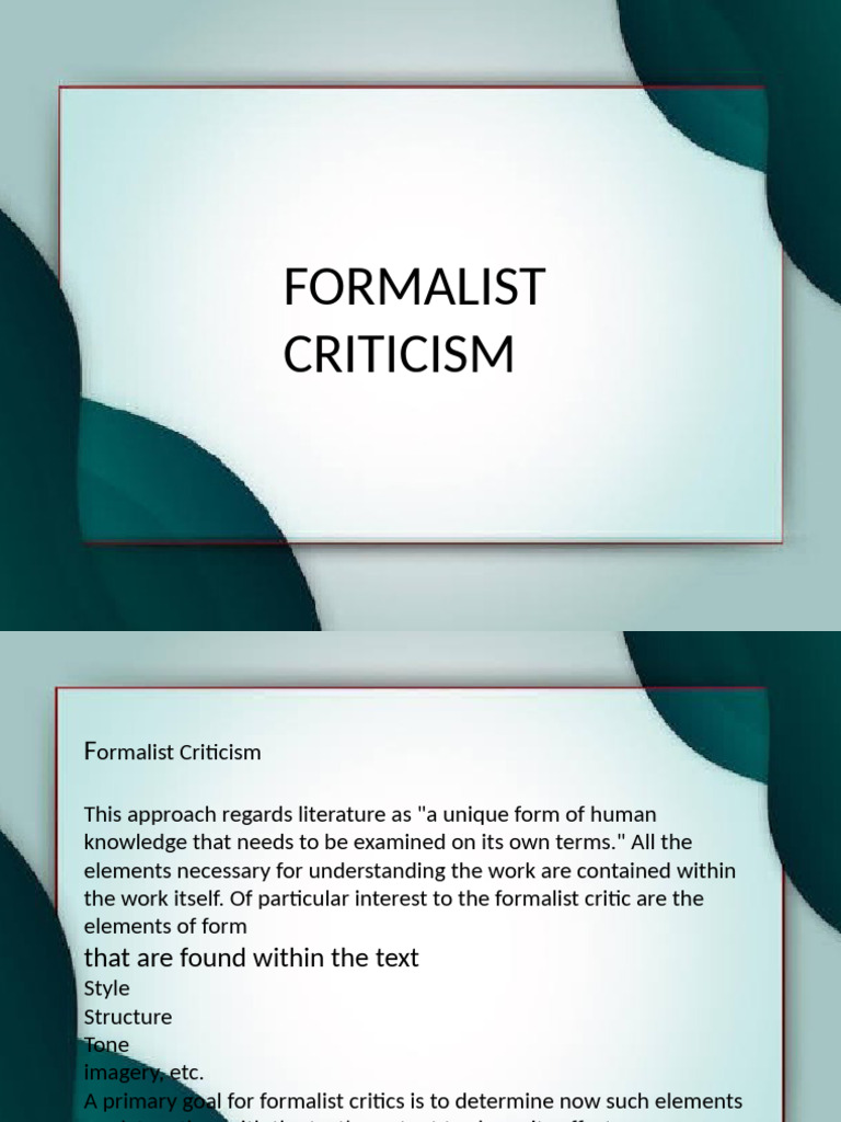 Understanding Formalist Criticism | PDF | Poetry | Human Communication