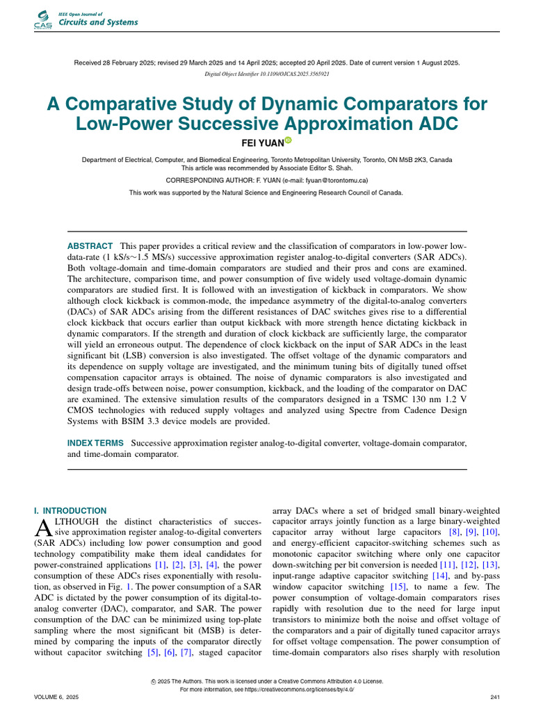A Comparative Study of Dynamic Comparators For Low-Power Successive ...
