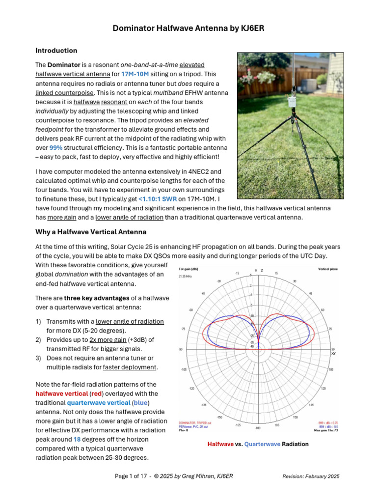 Dominator Halfwave Antenna Overview | PDF | Antenna (Radio ...