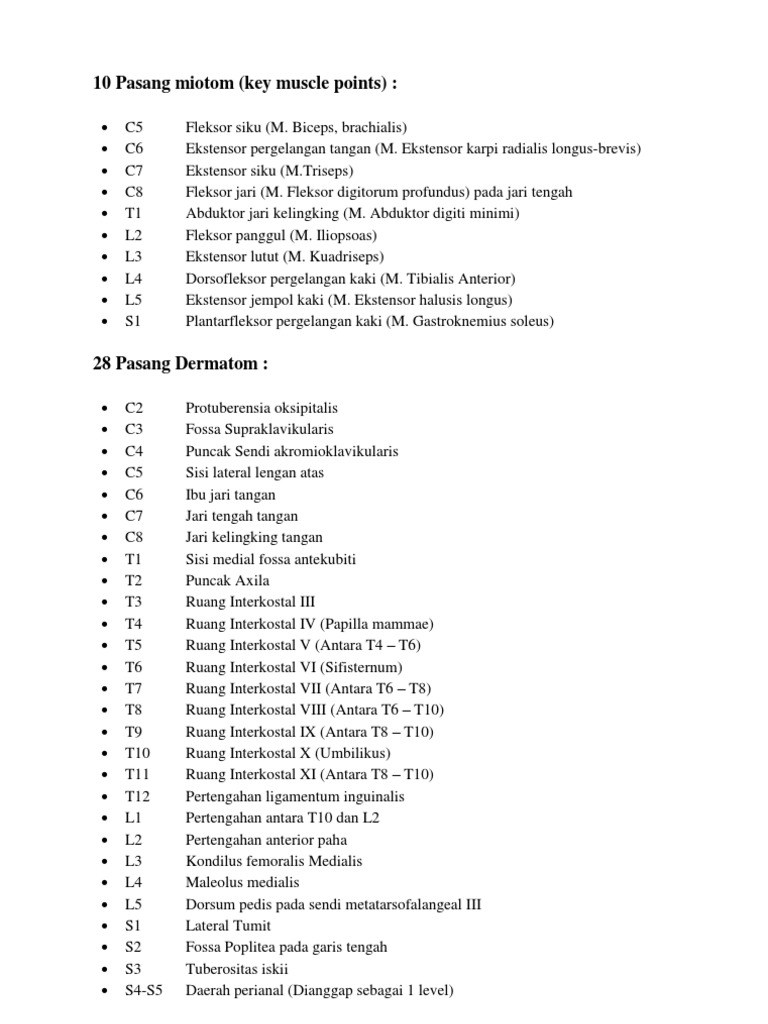 10 Pasang Miotom | PDF