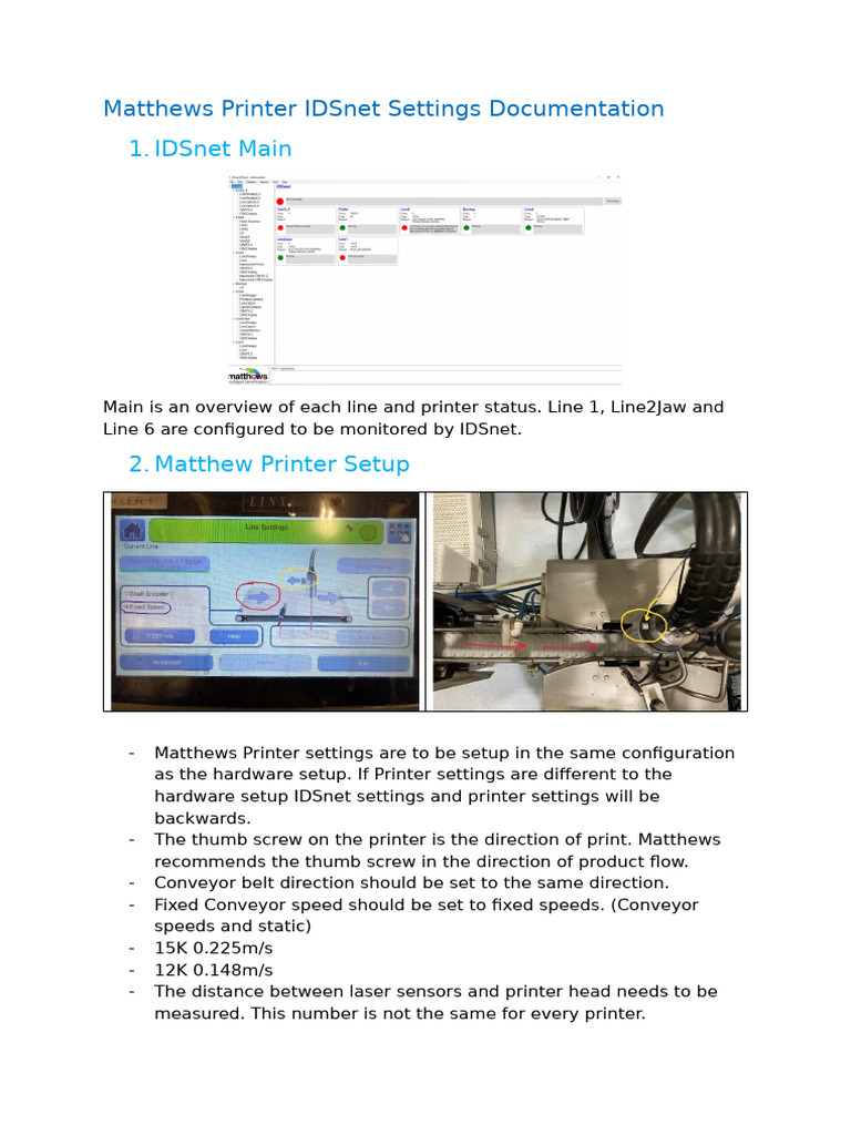 IDSnet Settings for Matthews Printers | PDF | Printer (Computing) | Barcode
