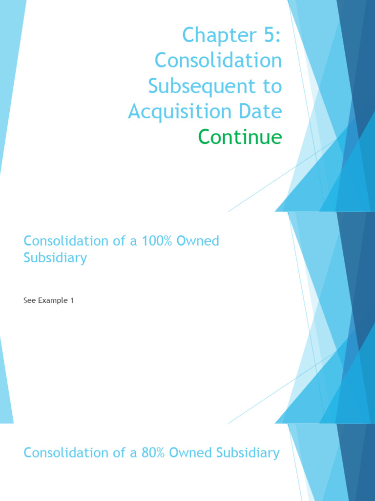 Consolidation Methods for Subsidiaries | PDF | Consolidation (Business ...