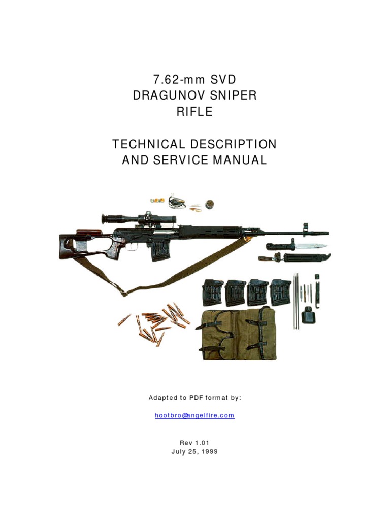 Dragunov 7.62 MM SVD Sniper Rifle - Technical Description and Service Manual | PDF