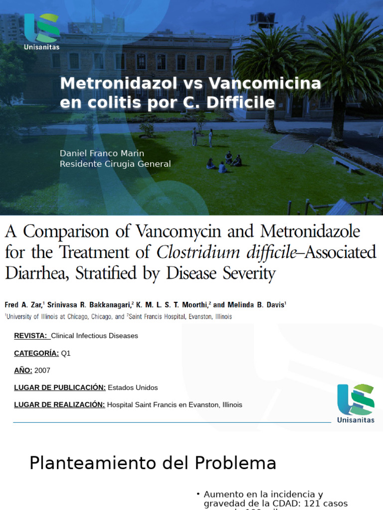 2007 A Comparison of Vancomycin and Metronidazole For The Treatment of ...