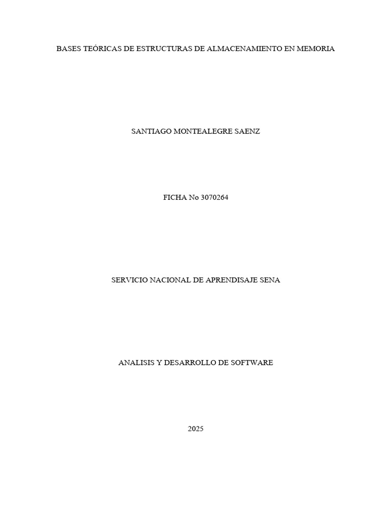 Bases Teóricas de Estructuras de Almacenamiento en Memoria | PDF | Lenguaje de programación ...