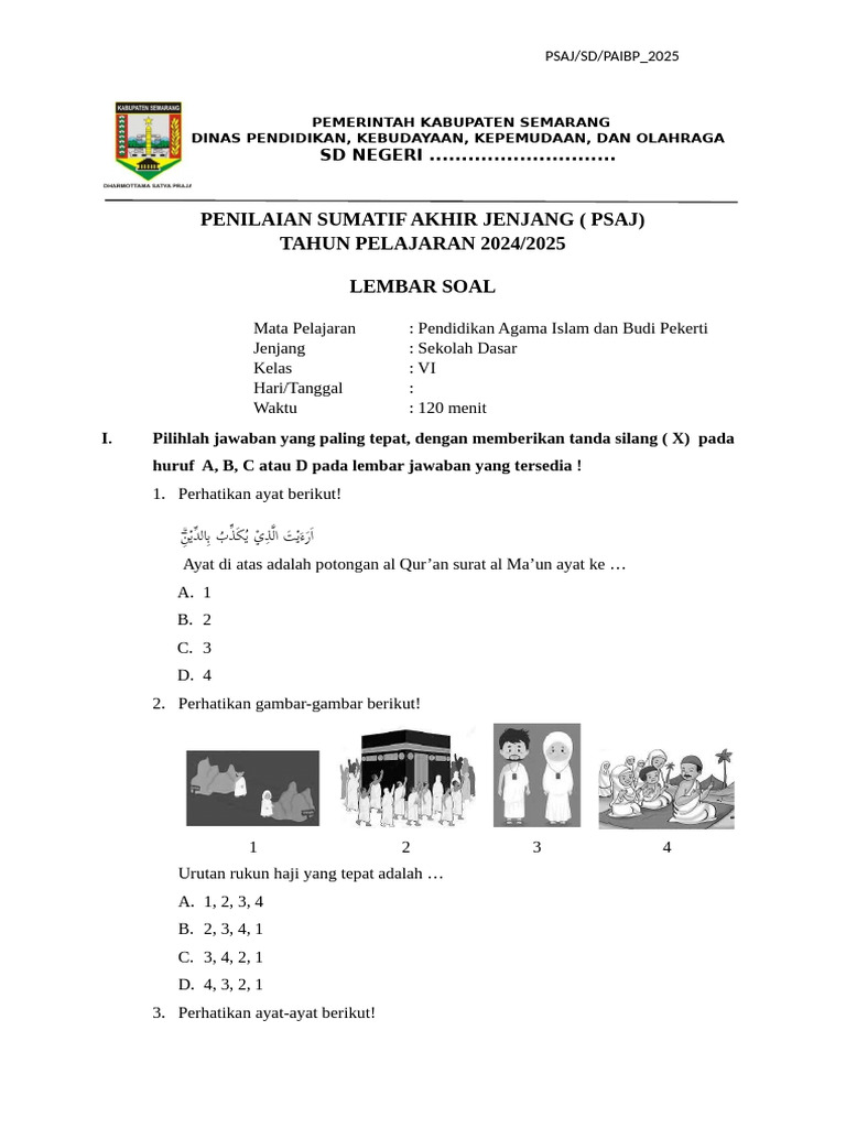Utama - Soal Paibp Psaj 2025 | PDF