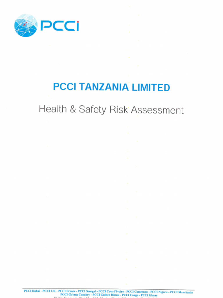 Ohs Risk Assessment - Pcci (T) LTD | PDF