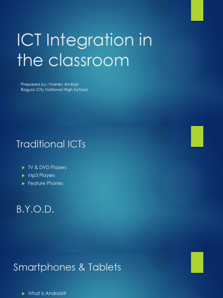 ICT in a traditional classroom | PDF