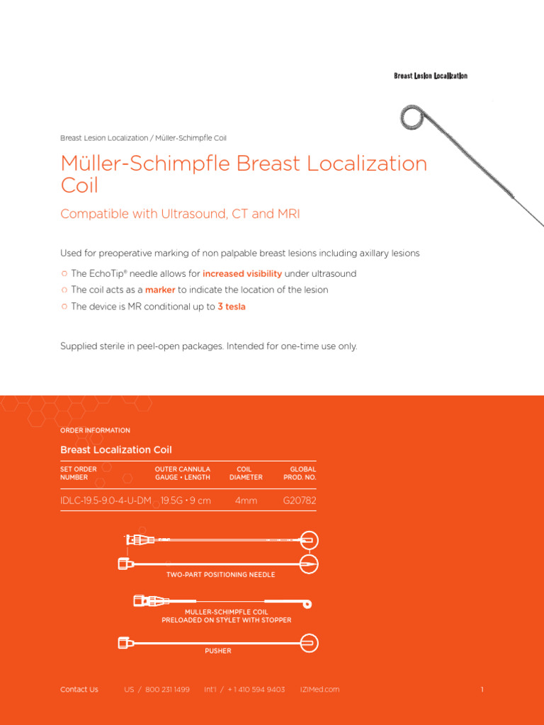 Muller+Schimpfle+Breast+Localization+Coil+Sell+Sheet | PDF