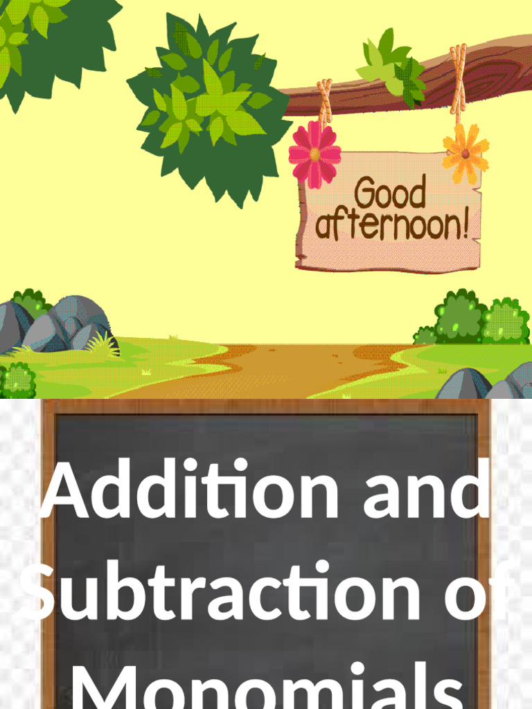 Lesson 4-Addition and Subtraction of Monomials | PDF