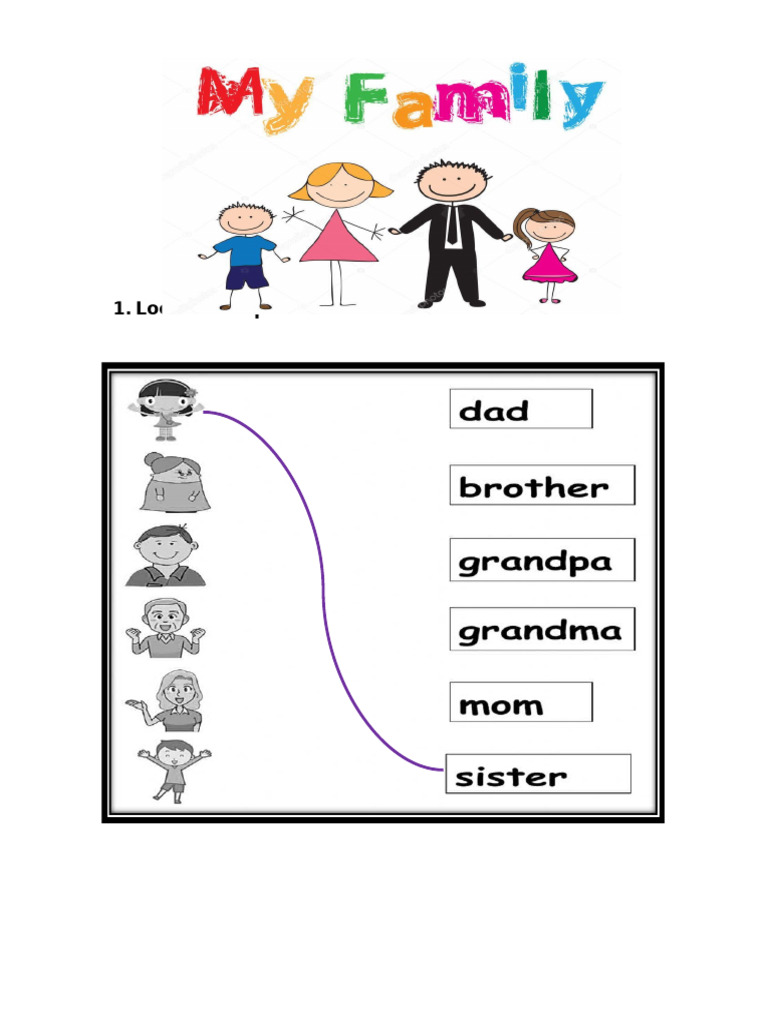 My Wonderful Family - Matching Activity | PDF