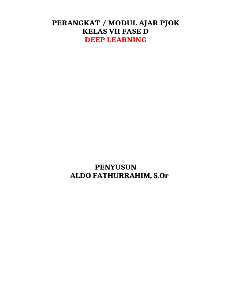 Modul Deep Learning Pjok Kelas 7 | PDF