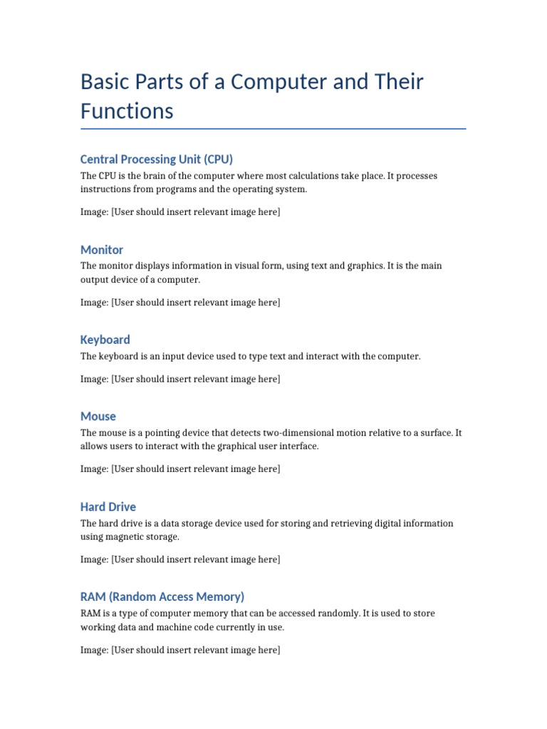 Computer Parts and Functions | PDF