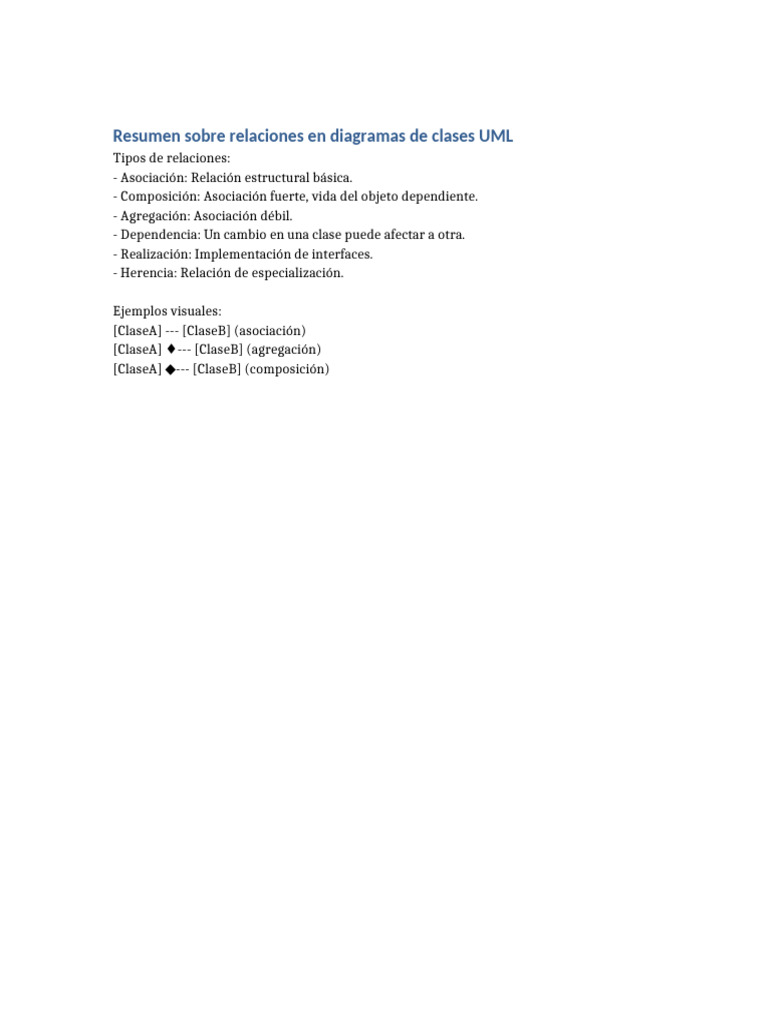 Relaciones en Diagramas de Clases UML | PDF