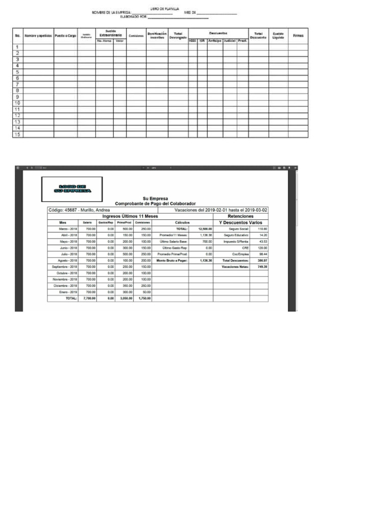 Planillas 2024 | PDF