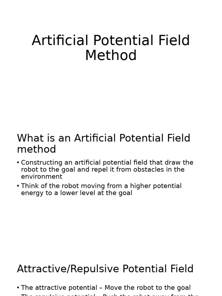 Artificial Potential Field Method | PDF | Force | Applied Mathematics